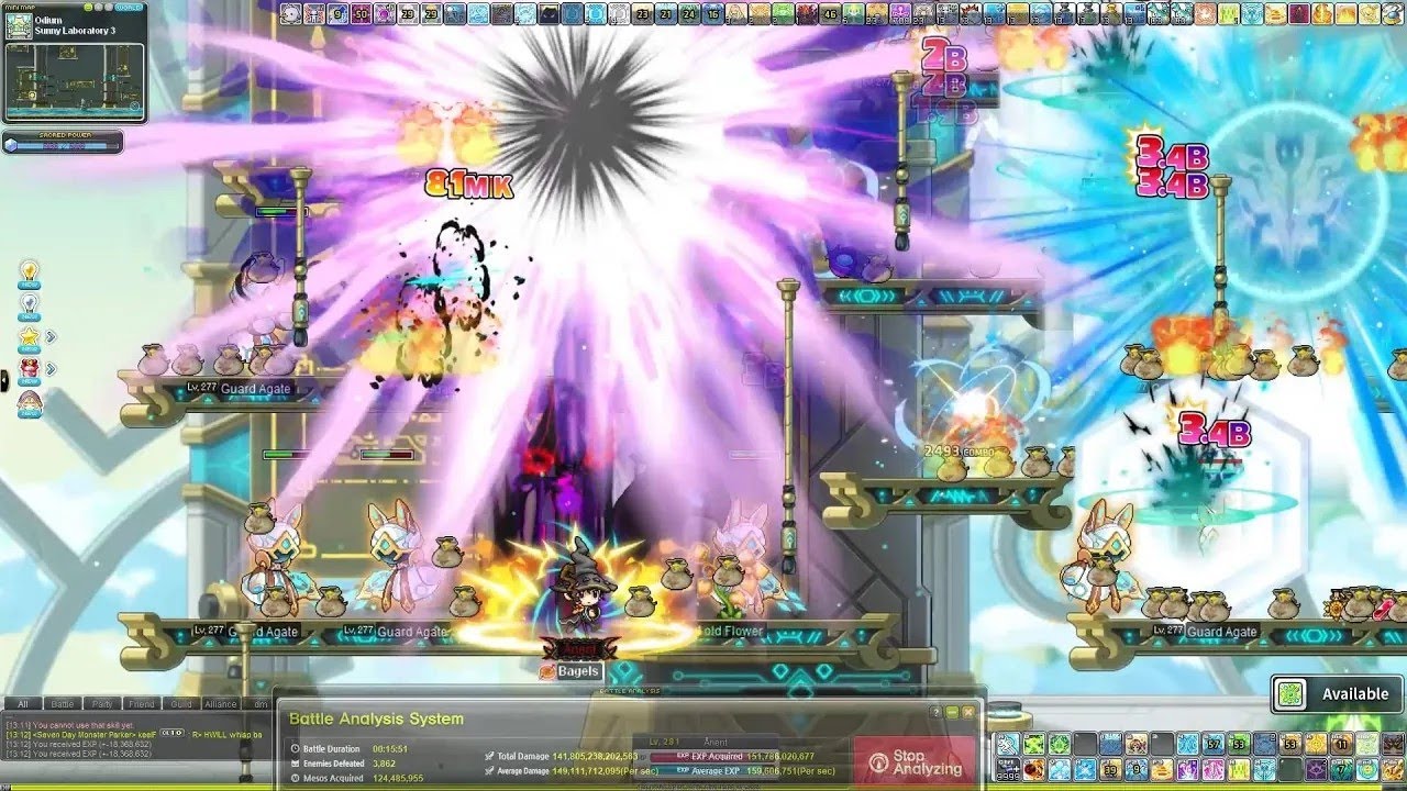 [Maplestory GMS Reboot] 281 Fire/Poison Mage Odium Lab 3 Training - YouTube