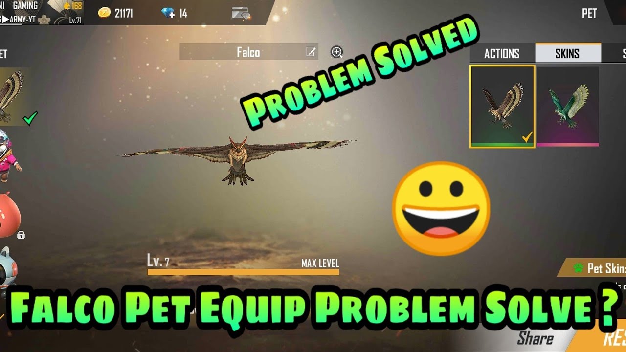 How To Equip Falco Pet In Free Fire|| Falco Pet equip Problem Solve ...