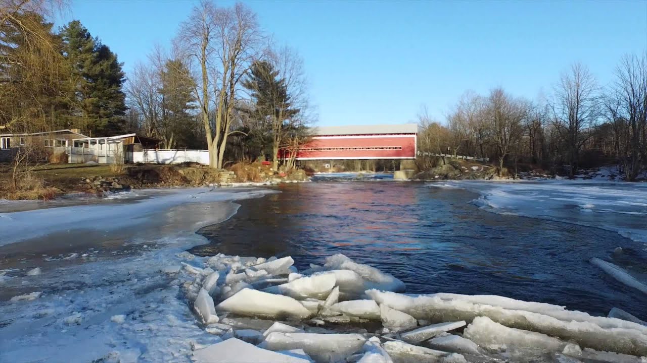 The Covered Bridge on the river in Québec - YouTube
