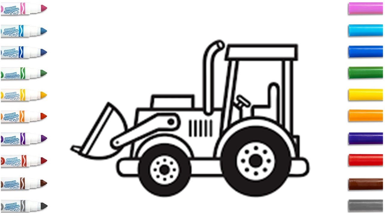 How to draw a wheel tractor /Cara menggambar traktor/Engeri y'okukuba ...