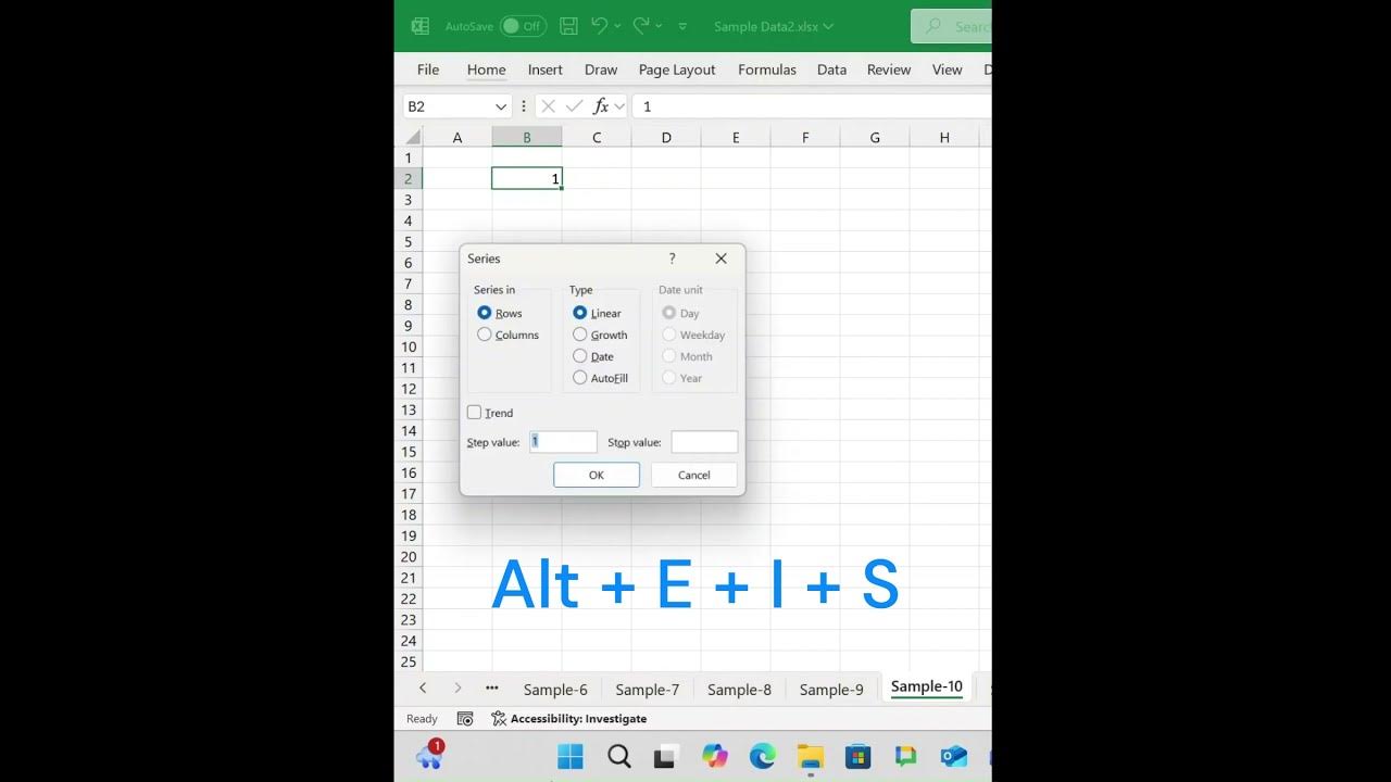 Serial Number in excel shortcut || Automatic serial Number in Excel #exceltips #exceltricks # ...