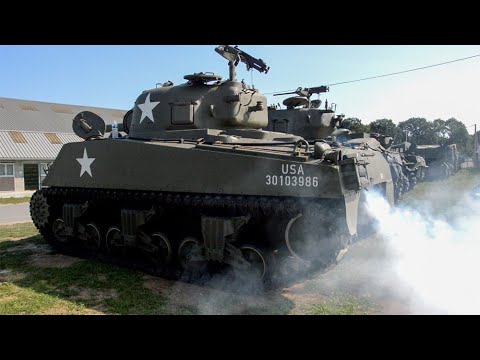 Radial engine Sherman start up - YouTube