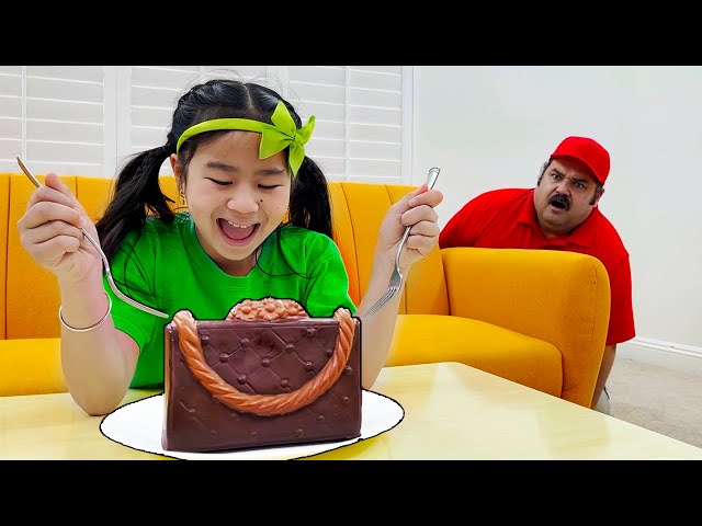 Jannie Pretend Play Sneaking Chocolate Candy Food from Uncle - Videos ...