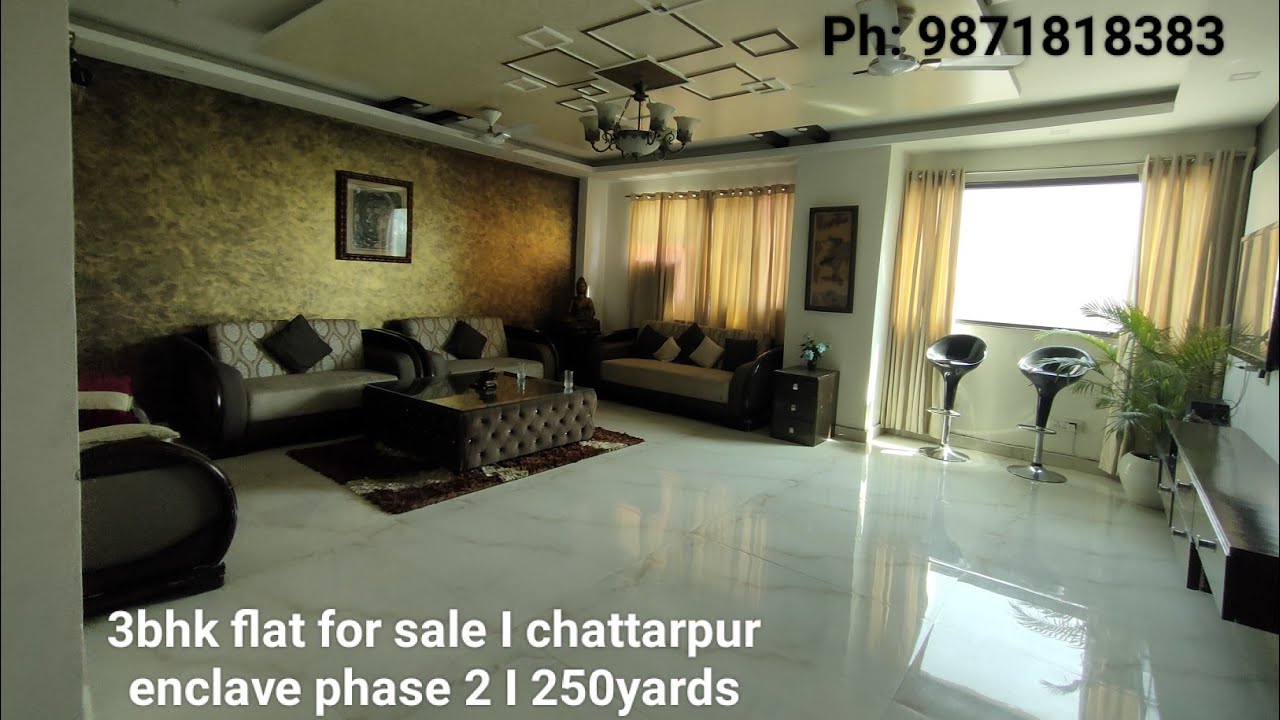 3bhk flat for sale I chattarpur enclave phase 2 I 250 yards - YouTube