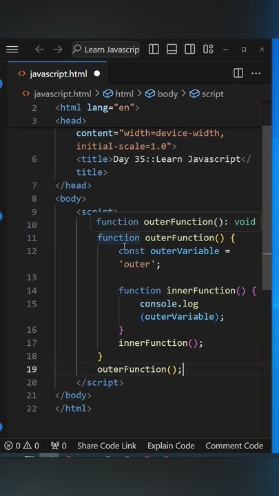 3560 Lexical Scoping Dsa Basics Javascript Shorts Youtube