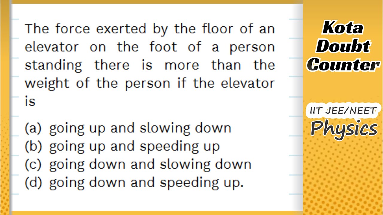 HCV: The force exerted by the floor of an elevator on the foot of a ...