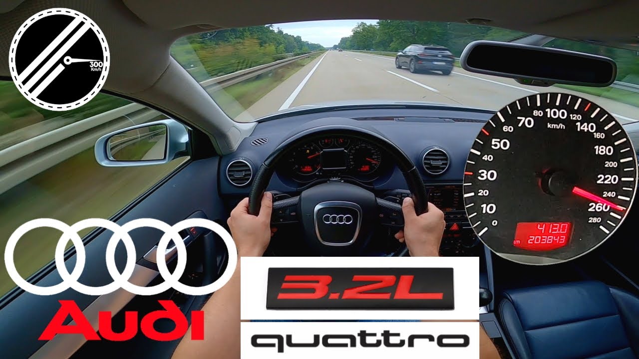 Audi A3 3.2 VR6 quattro S tronic 250 PS Top Speed Drive On German ...