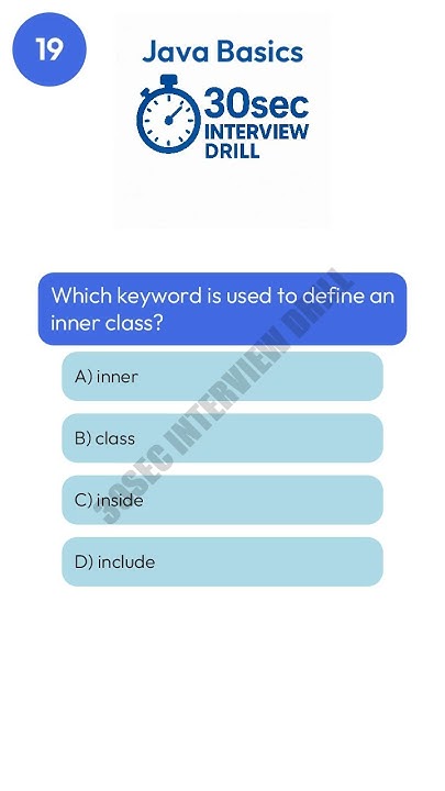 Java Basics MCQ Which keyword is used to define an inner class - YouTube