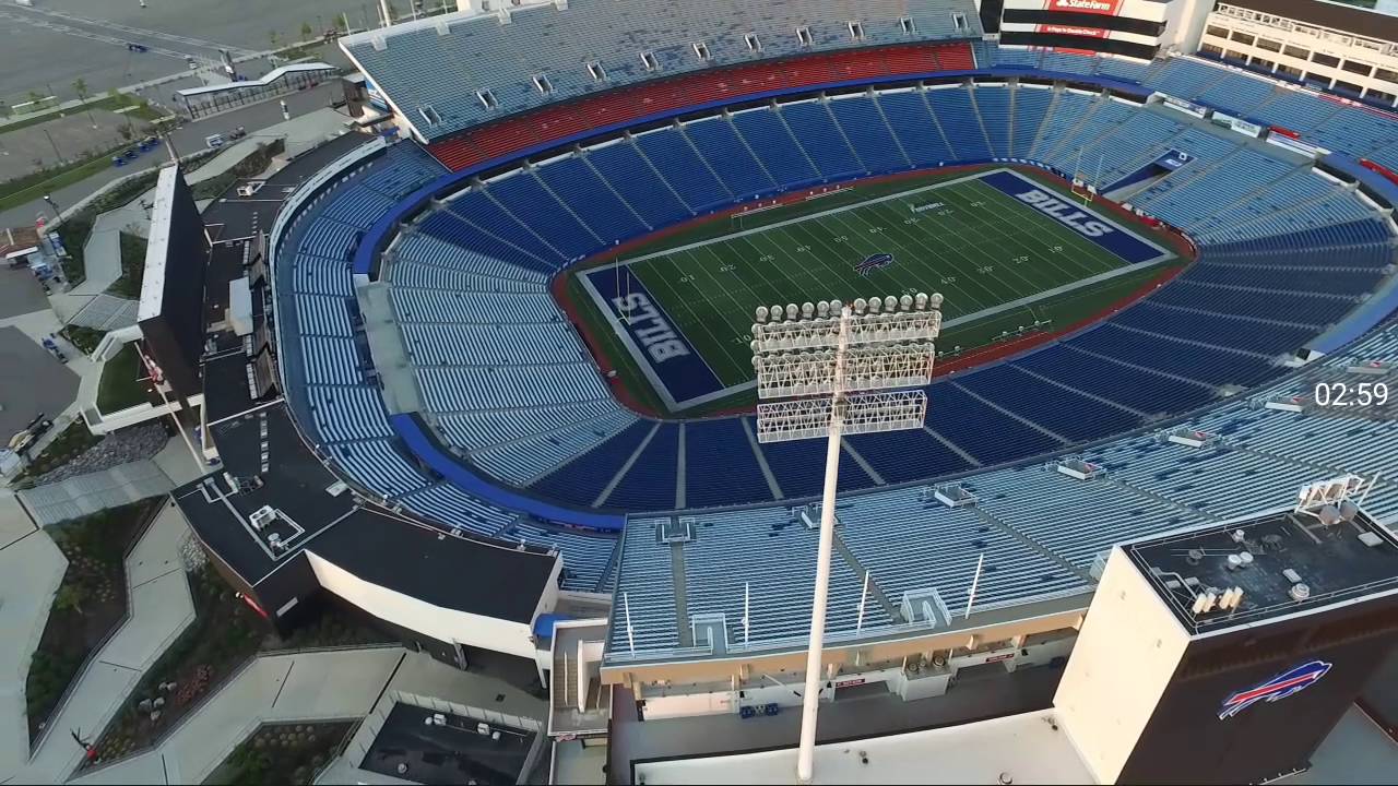 Drone footage of Ralph Wilson Stadium - YouTube