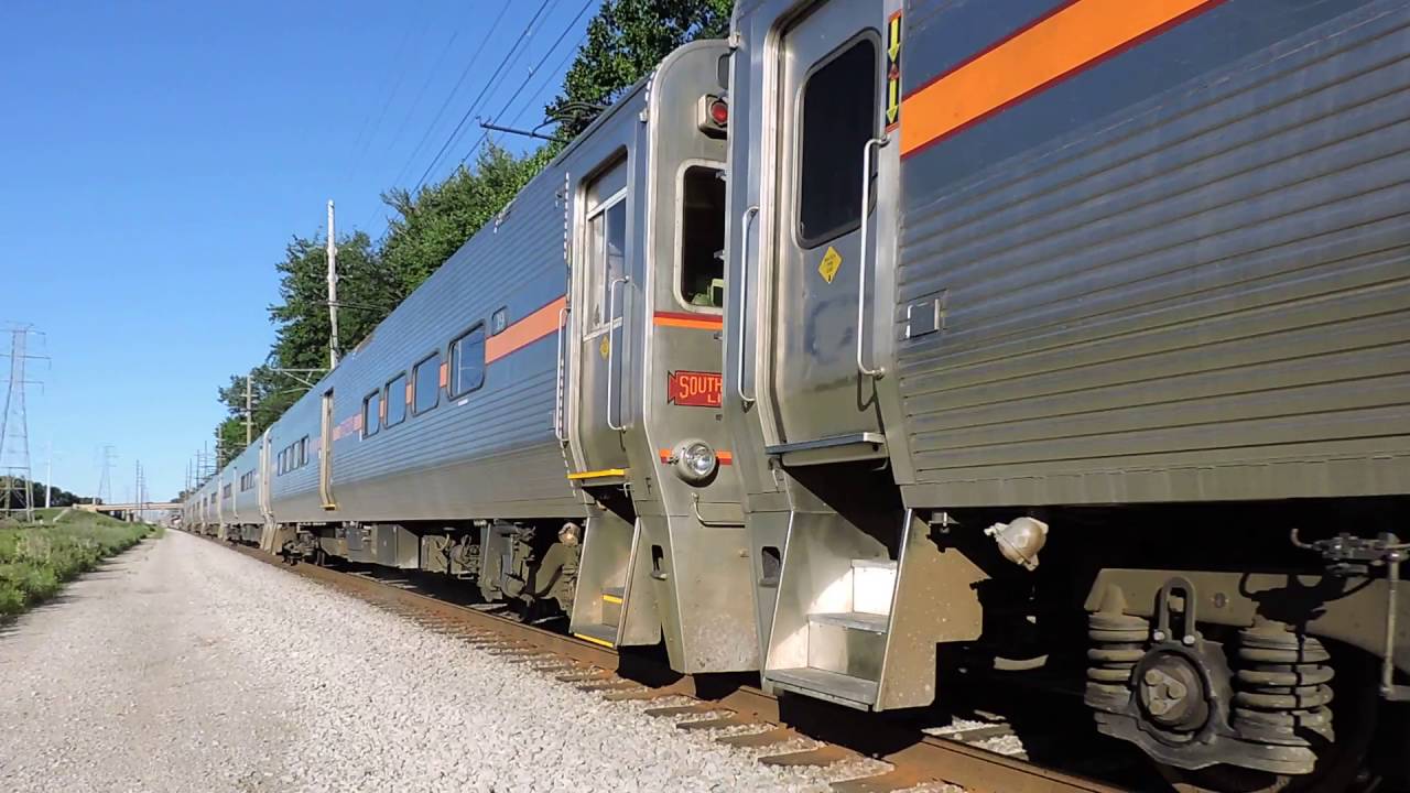 South Shore Line NICTD EMU #28 Leads an Outbound Past Waverly Road Into ...