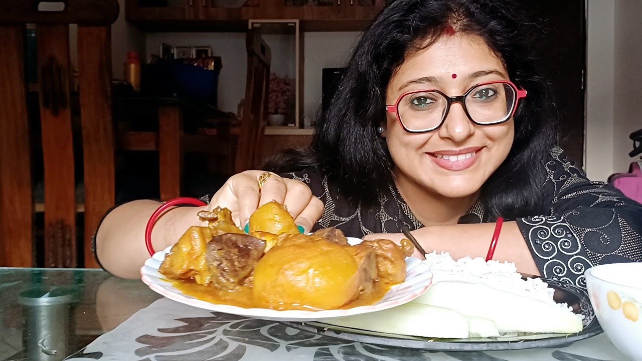Rice Mutton N Salad 🥗 Eating Along With Gandhoraj Lebu 😋 - YouTube