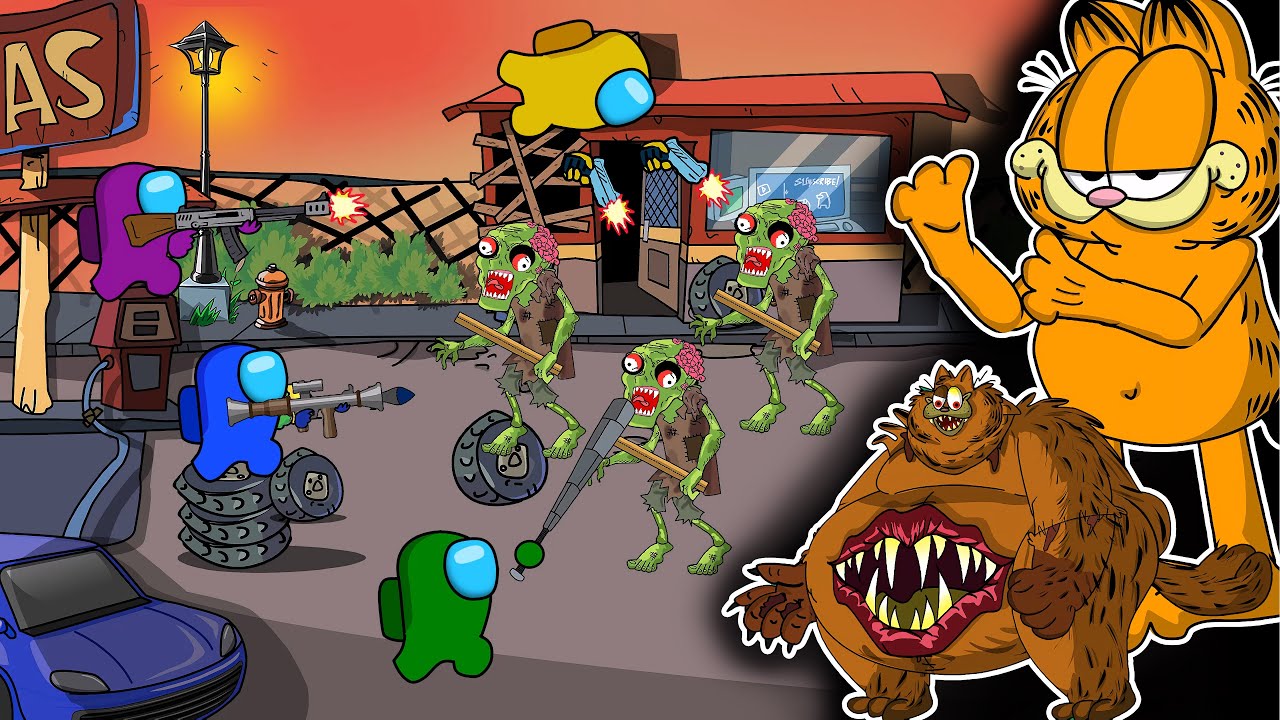 Among Us vs SCP-3166 Garfield, Zomboss - 어몽어스 좀비 애니메이션 - Among us ...