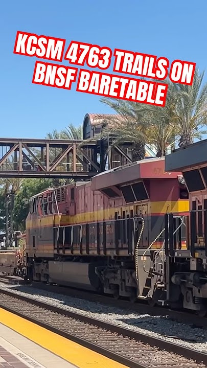 KCSM 4763 TRAILS ON BNSF BARETABLE #train #railfan #california #kansascitysoutherndemexico #bnsf ...