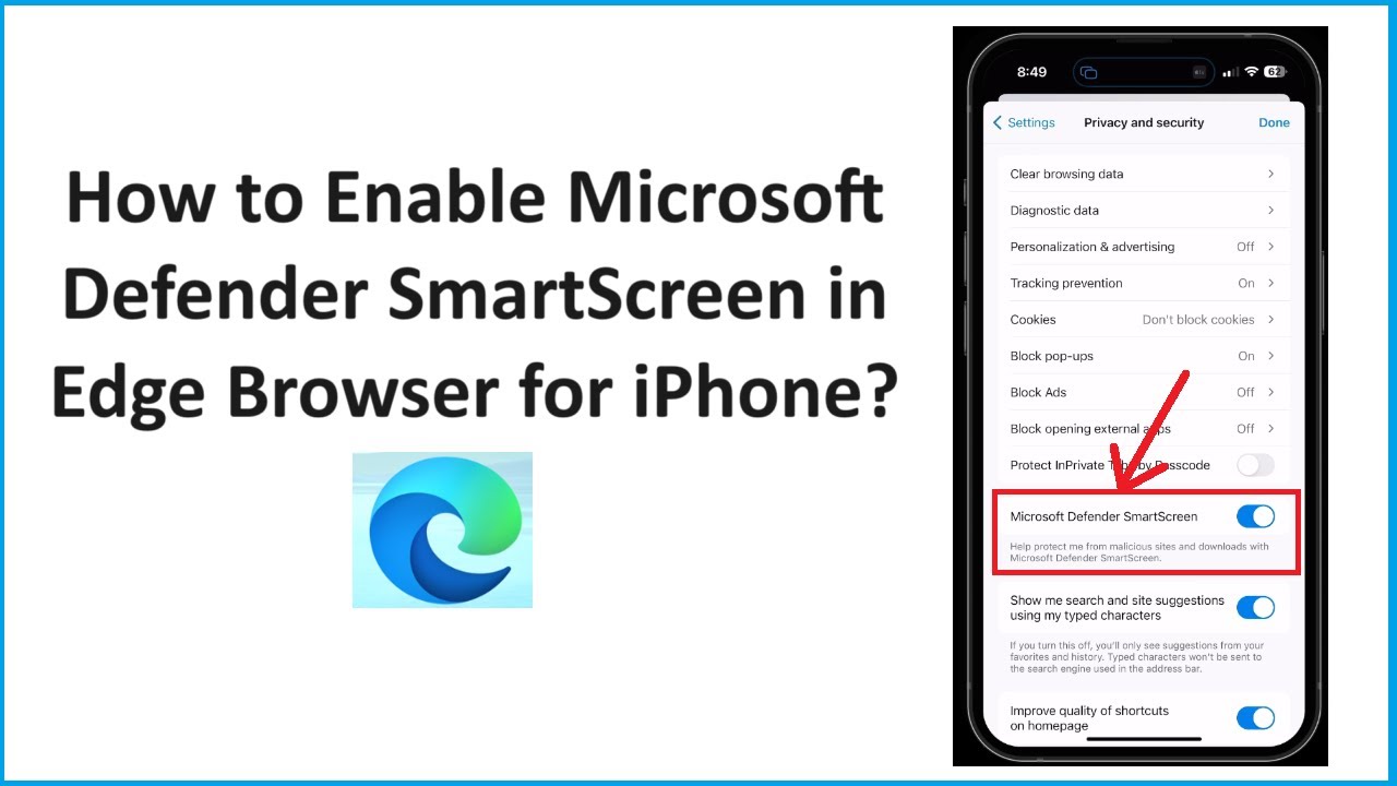 How to Enable Microsoft Defender SmartScreen in Edge Browser for iPhone ...