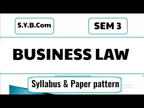 #1 SYBCom Sem -3 Business Law | Syllabus & Paper Pattern | Mumbai University | - YouTube