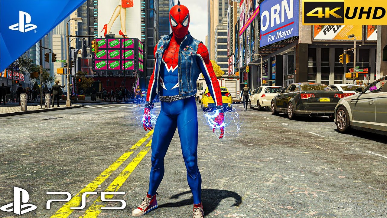 (PS5)SPIDERPUNK Suit GAMEPLAY | SPIDER-MAN REMASTERD PS5 RayTracing ...