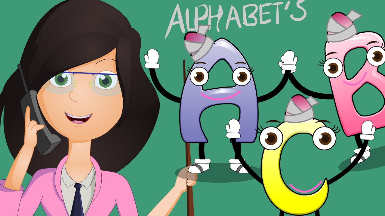 Five Little Alphabets Jumping On The Bed | Nursery Rhymes For Kids ...