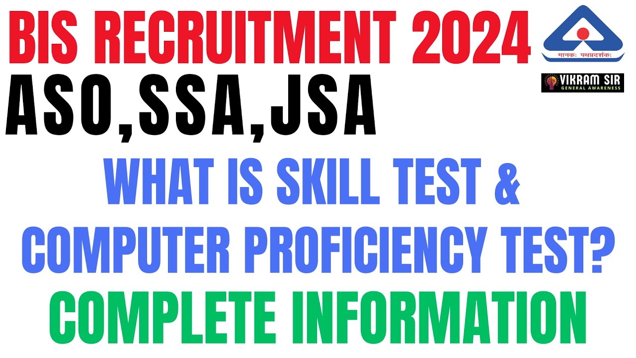 BIS RECRUITMENT 2024 II Skill Test Syllabus II NSQF Level II All ...