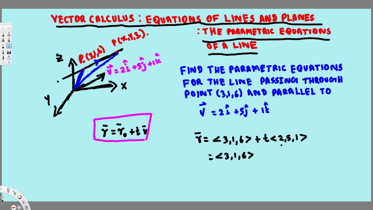 Vector Calculus : Integration : Equations of Lines & Planes ...