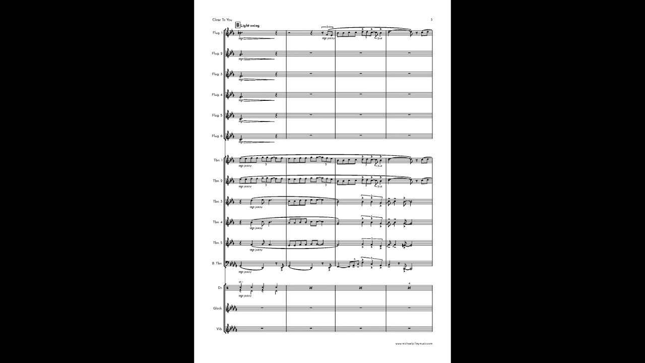 Close To You - Burt Bacharach - Arranged by Michael Pilley - YouTube