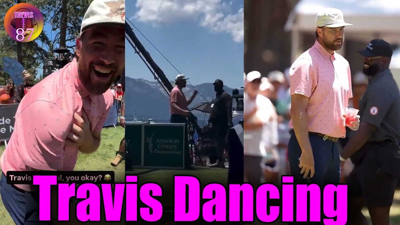 OMG! Travis Kelce in Pink DANCING to Taylor Swift's 'SHAKE IT OFF' at Lake Tahoe - YouTube