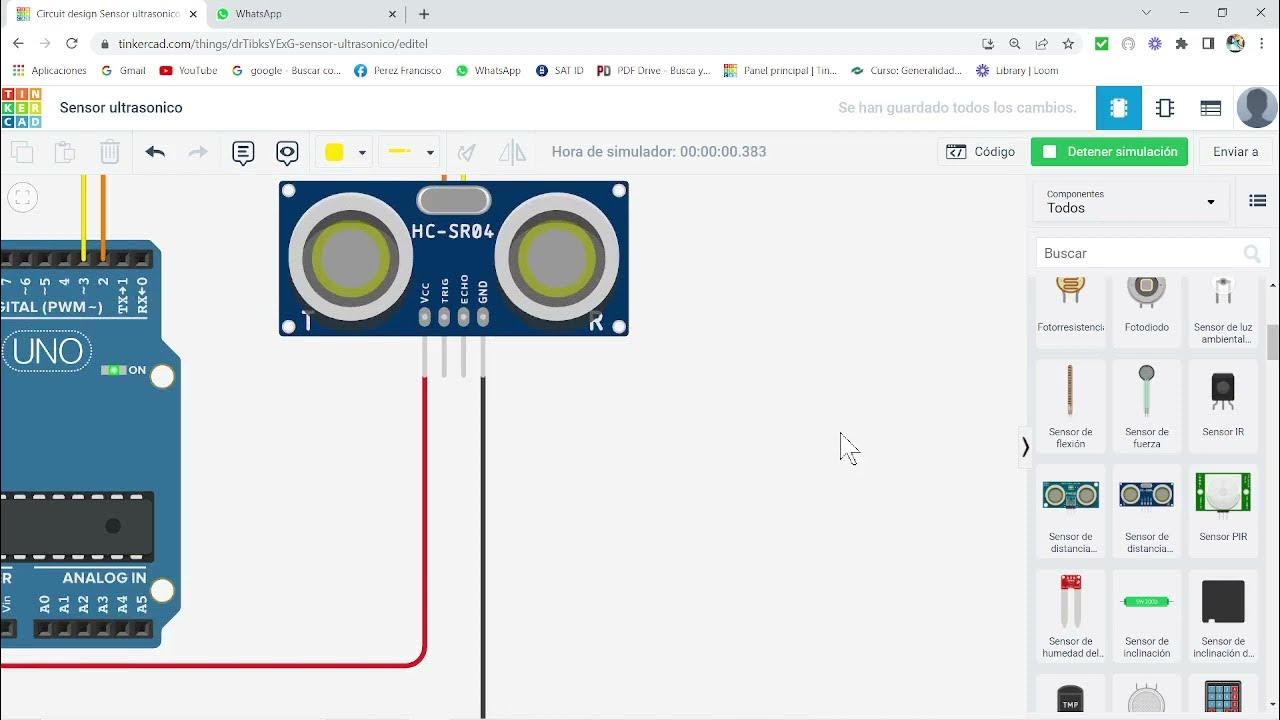 Sensor ultrasónico en Tinkercad - YouTube