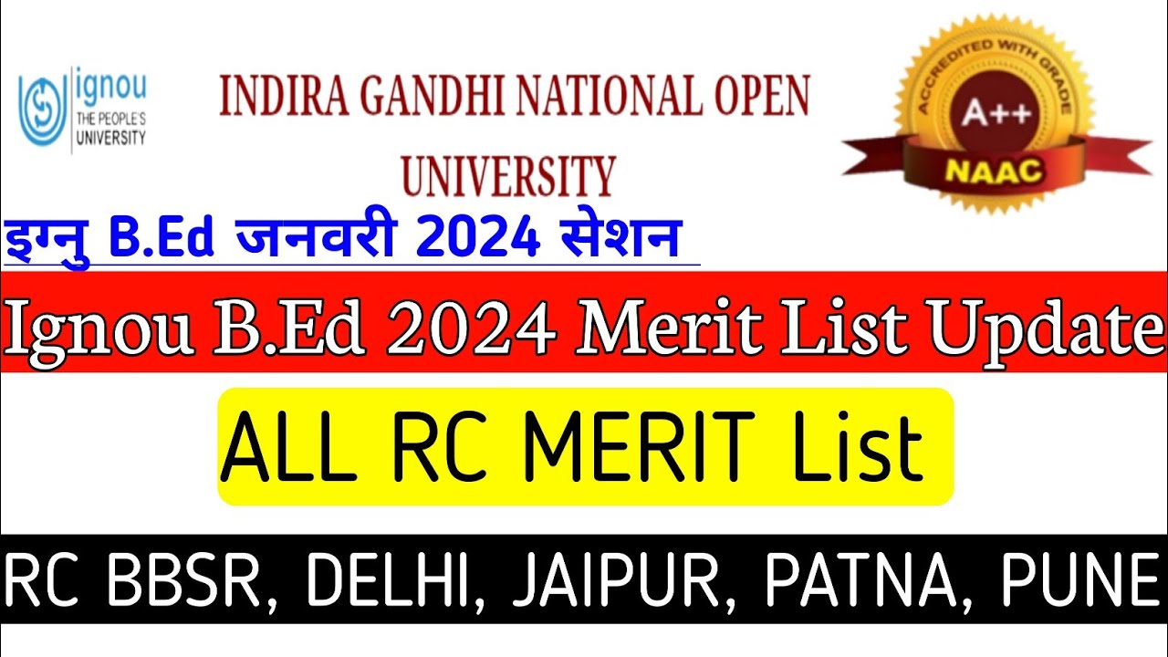 How To Check ignou bed merit list 2024 || ignou bed Cut off 2024 ...
