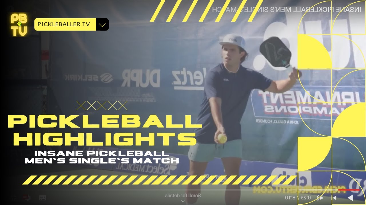 INSANE PICKLEBALL MEN'S SINGLE'S MATCH - YouTube