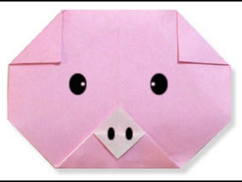 How to make origami Pig face - YouTube