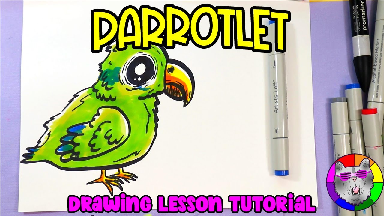 How to Draw a Cute Parrotlet: Step-by-Step Tutorial for Kids! - YouTube