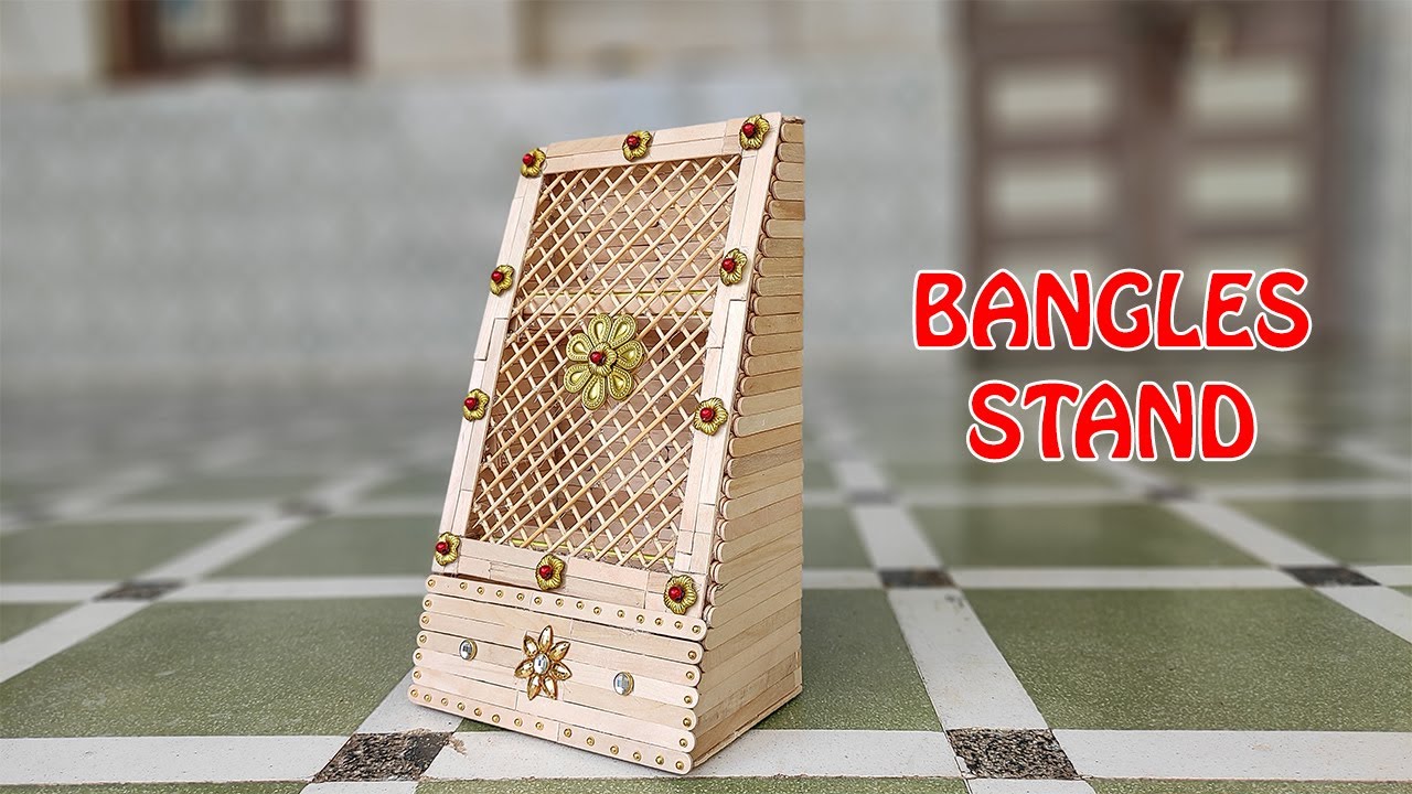 Bangles stand making idea at home | jewelry storage craft ideas | make ...
