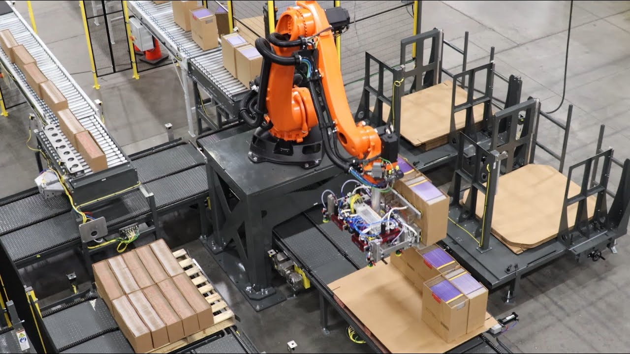 Robotic Case Palletizer - Paper Products - YouTube