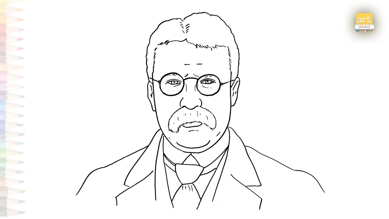 Theodore Roosevelt drawings | US Drawings | How to draw Theodore ...