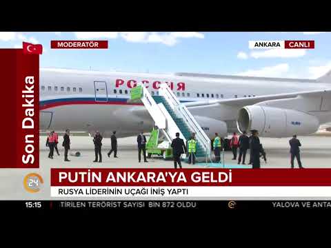 Rus lider Putin'in uçağı Ankara'ya iniş yaptı