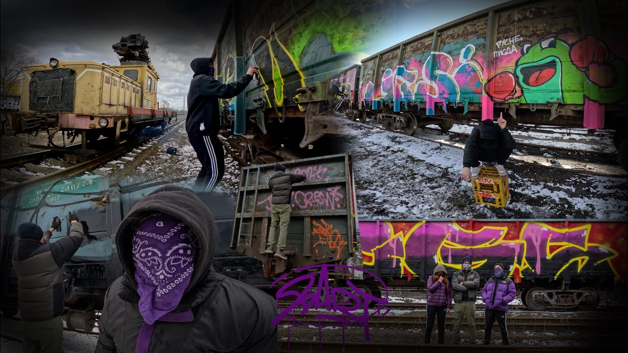 BART (live 36) freight graffiti in Kyiv. Whole car. Tagging. KIBR. JGS ...