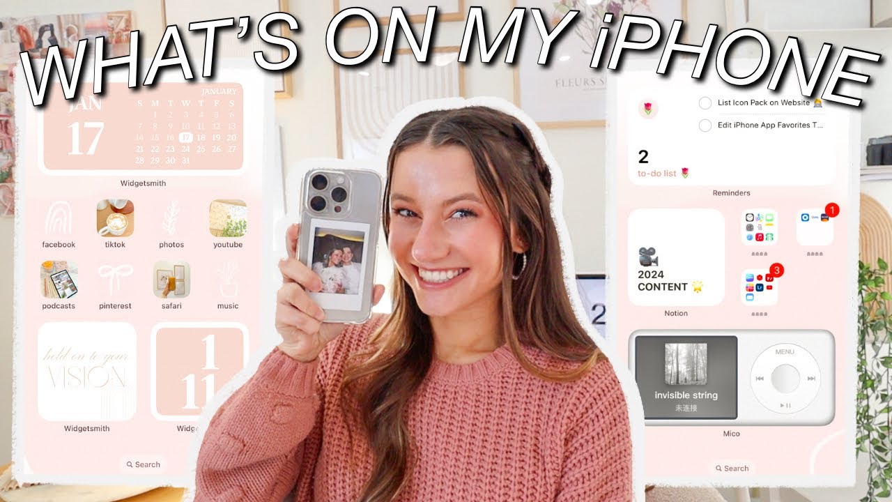 WHAT'S ON MY iPHONE 15 PRO | widget tour, apps you NEED, + phone ...