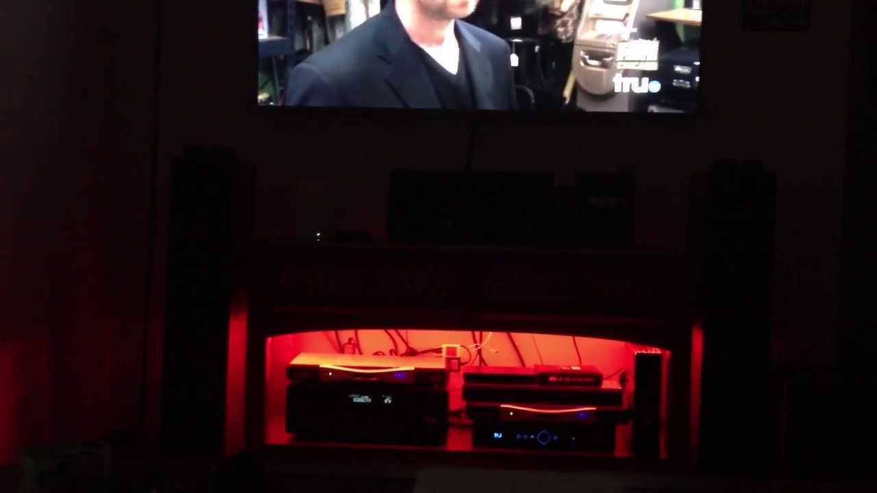 Custom LED Backlighting - Home Entertainment Center - YouTube