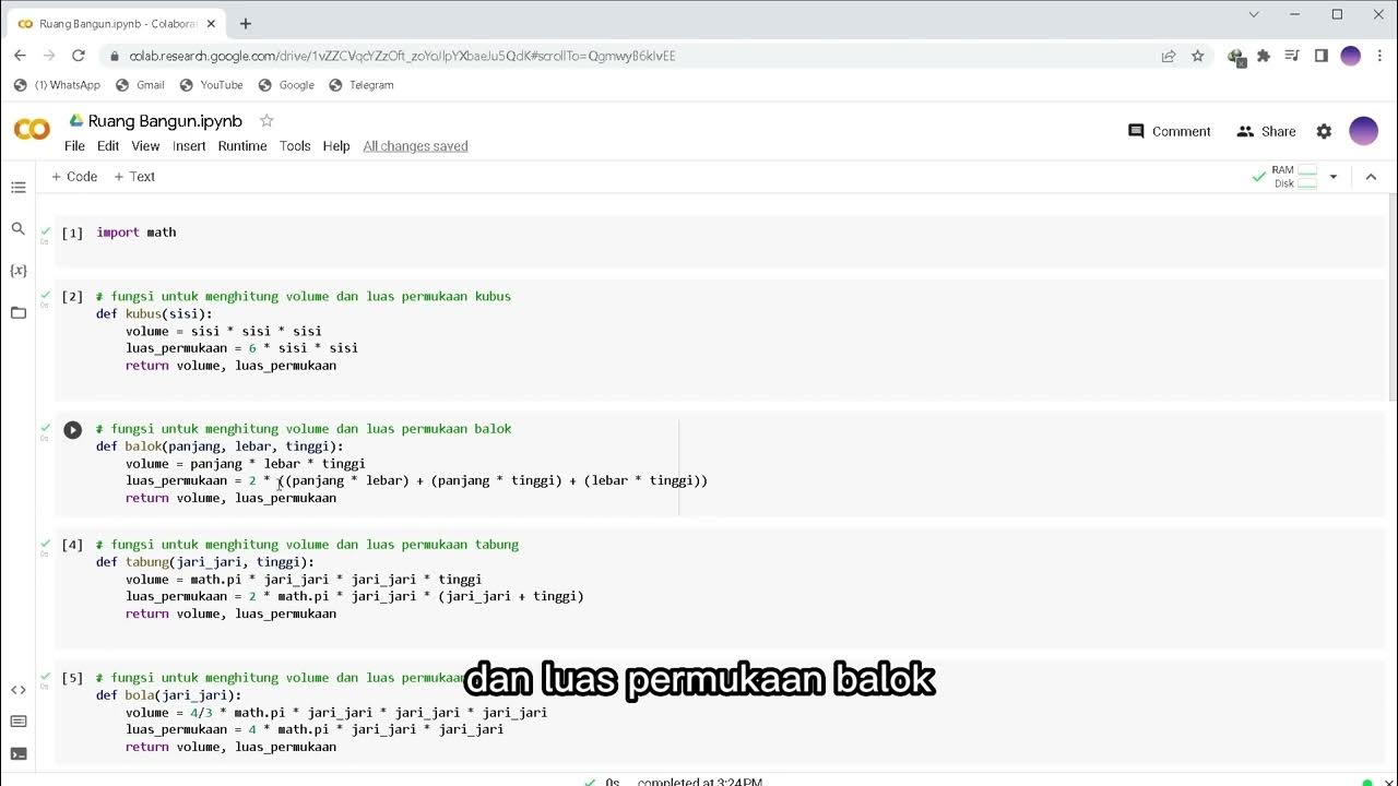 Program sederhana python bangun ruang - YouTube