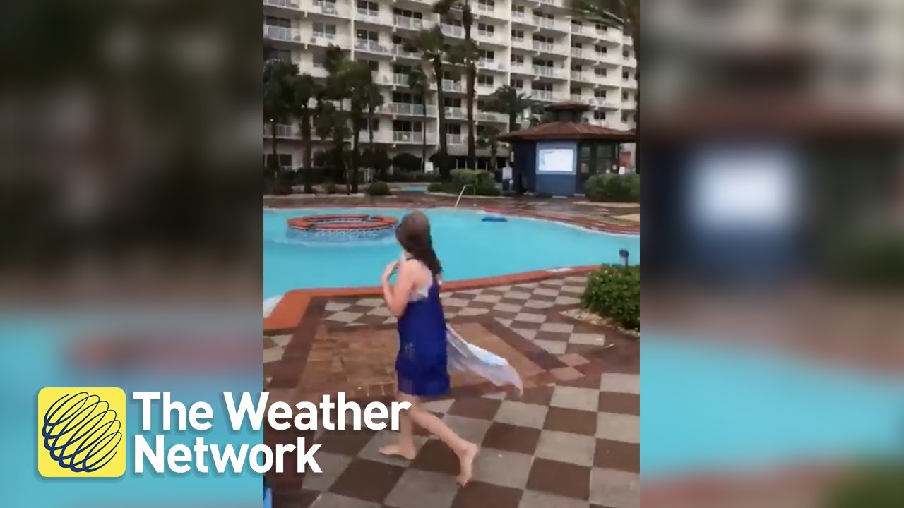 ‘Pool-spout' forms in hotel pool with guests on deck during storm ...