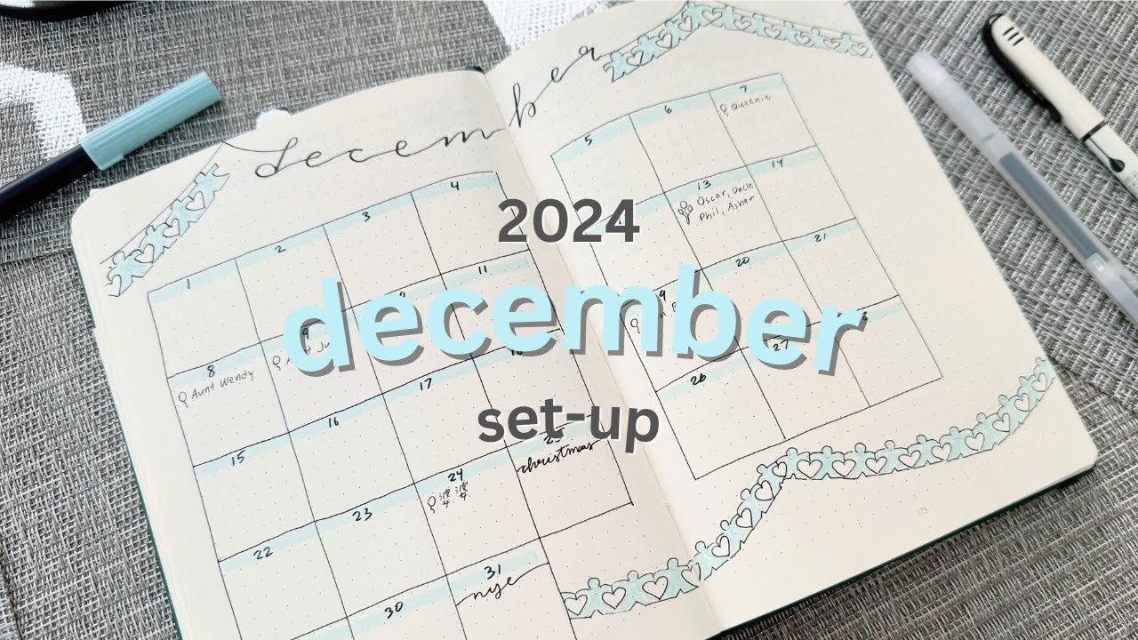 December 2024 Bullet Journal Setup ️ cute paper chain theme plan with ...