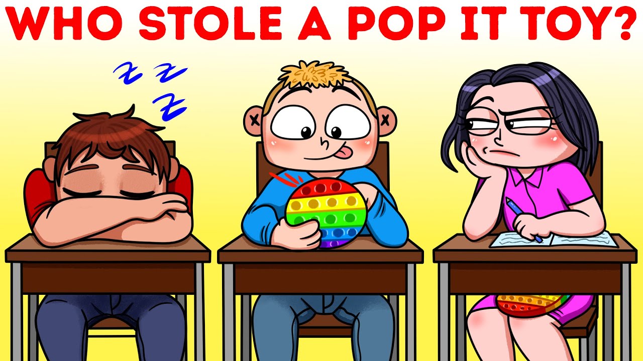 Who Stole a POP IT Toy? Tricky Riddles Most Parents Can't Solve - YouTube