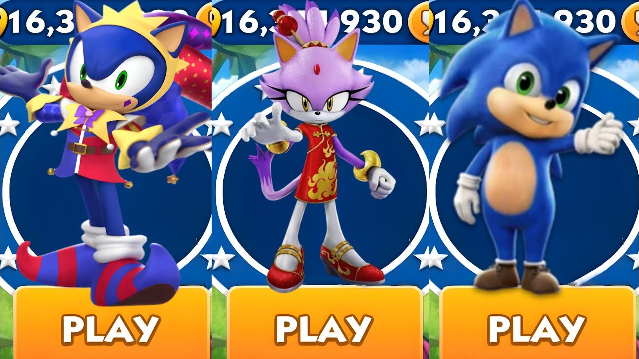 Sonic Dash - Jester Sonic VS Lunar Blaze VS Baby Sonic _ Movie Sonic vs ...