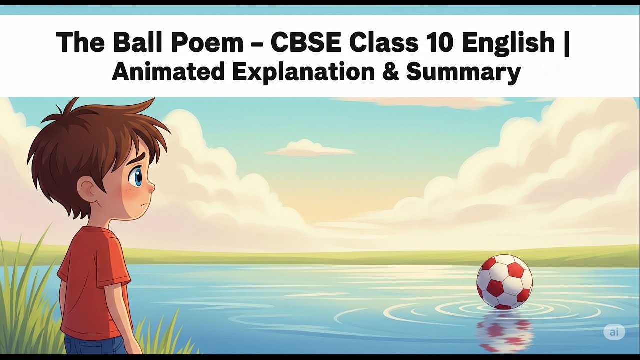 The Ball Poem – CBSE Class 10 English | Animated Explanation & Summary ...