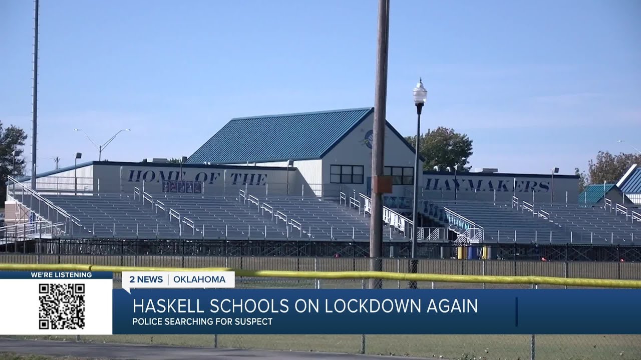 Second school shooting threat locks down Haskell schools - YouTube