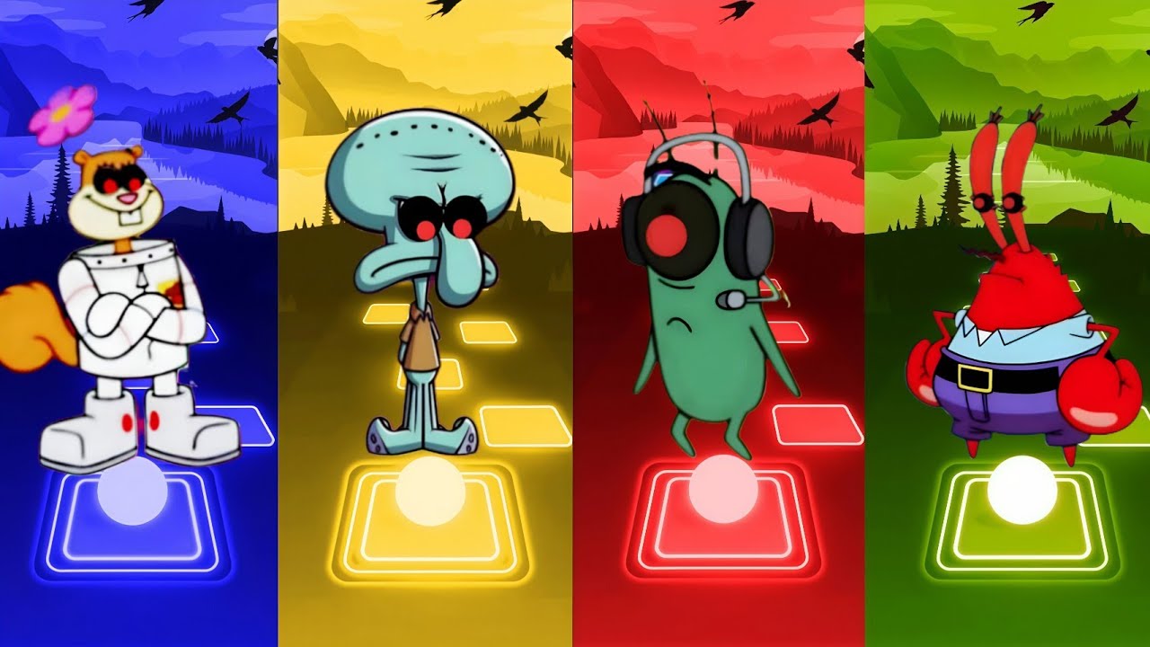 Sandy cheeks Exe 🆚 Squidward Exe 🆚 Plancton Exe 🆚 Mr Krabs Exe | Tiles ...