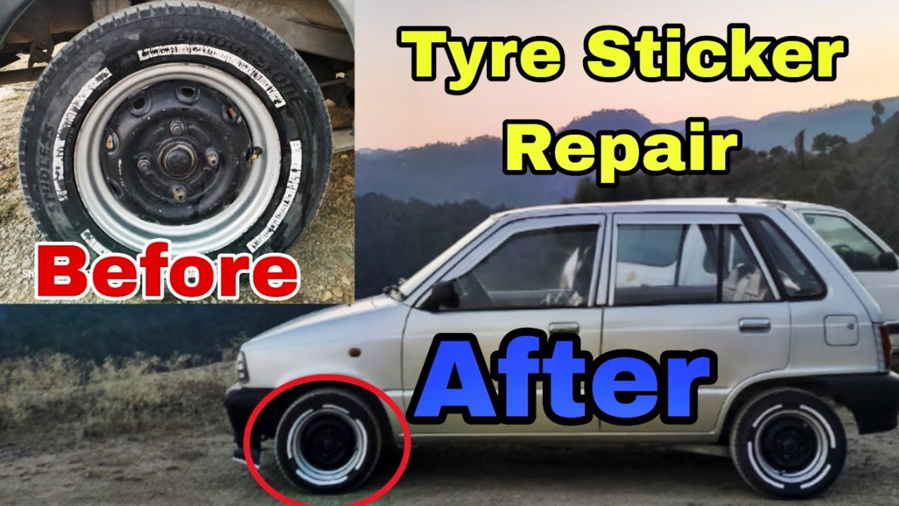 Tyre sticker repair | Car tyre sticker | Car new look | Car repair | # ...
