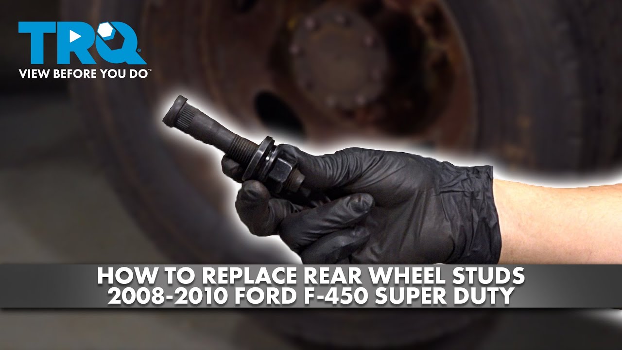 How to Replace Rear Wheel Studs 2008-2010 Ford F-450 Super Duty - YouTube