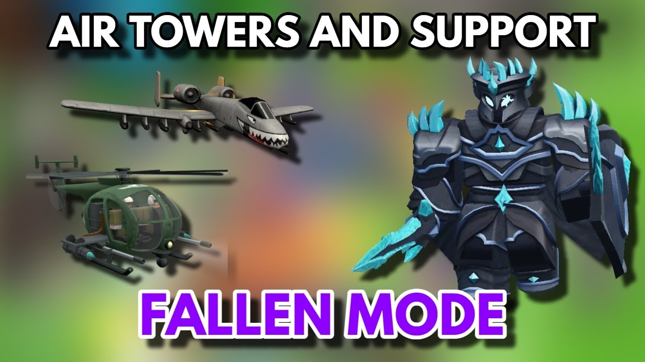 SOLO FALLEN MODE WITH AIR TOWERS AND SUPPORT| ROBLOX Tower Defense ...