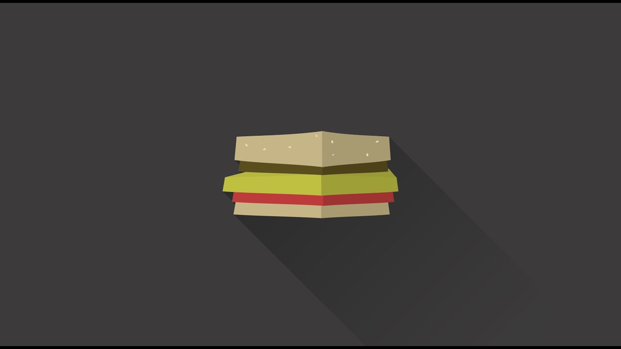 2D Flat Burger Design - YouTube