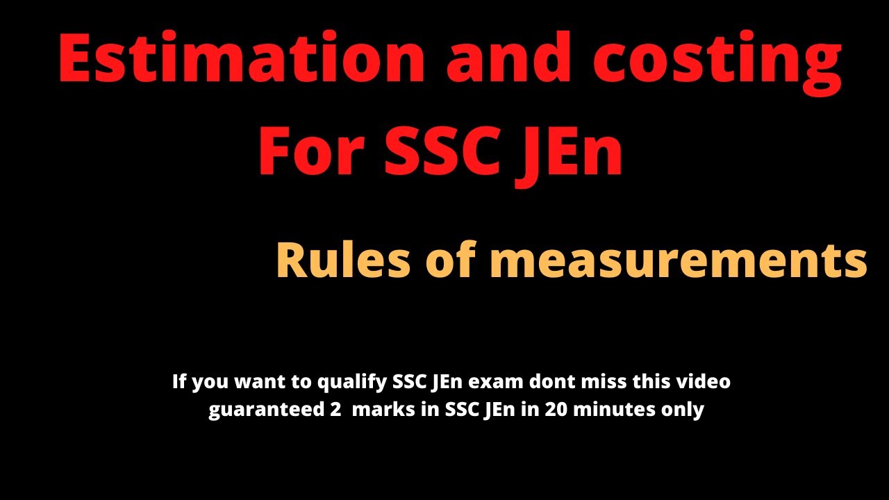Rules of measurements in estimation and costing - YouTube